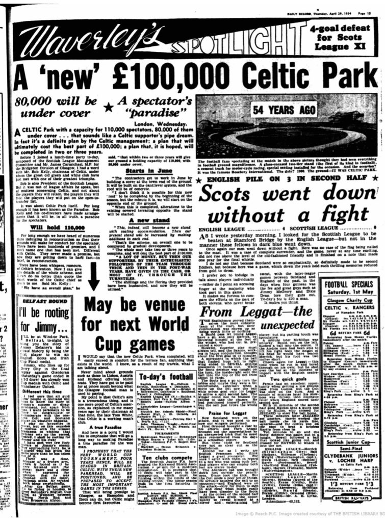 Celtic Park – Redevelopment plans (1954) – The Celtic Wiki